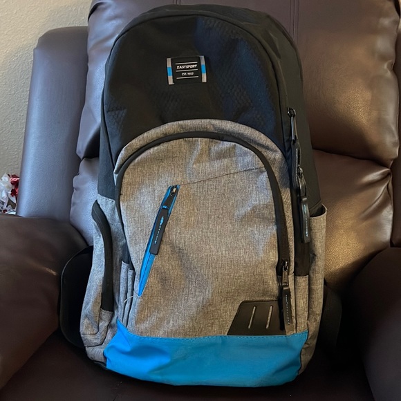 Eastsport | Bags | Eastport Backpack Blackgray And Blue | Poshmark